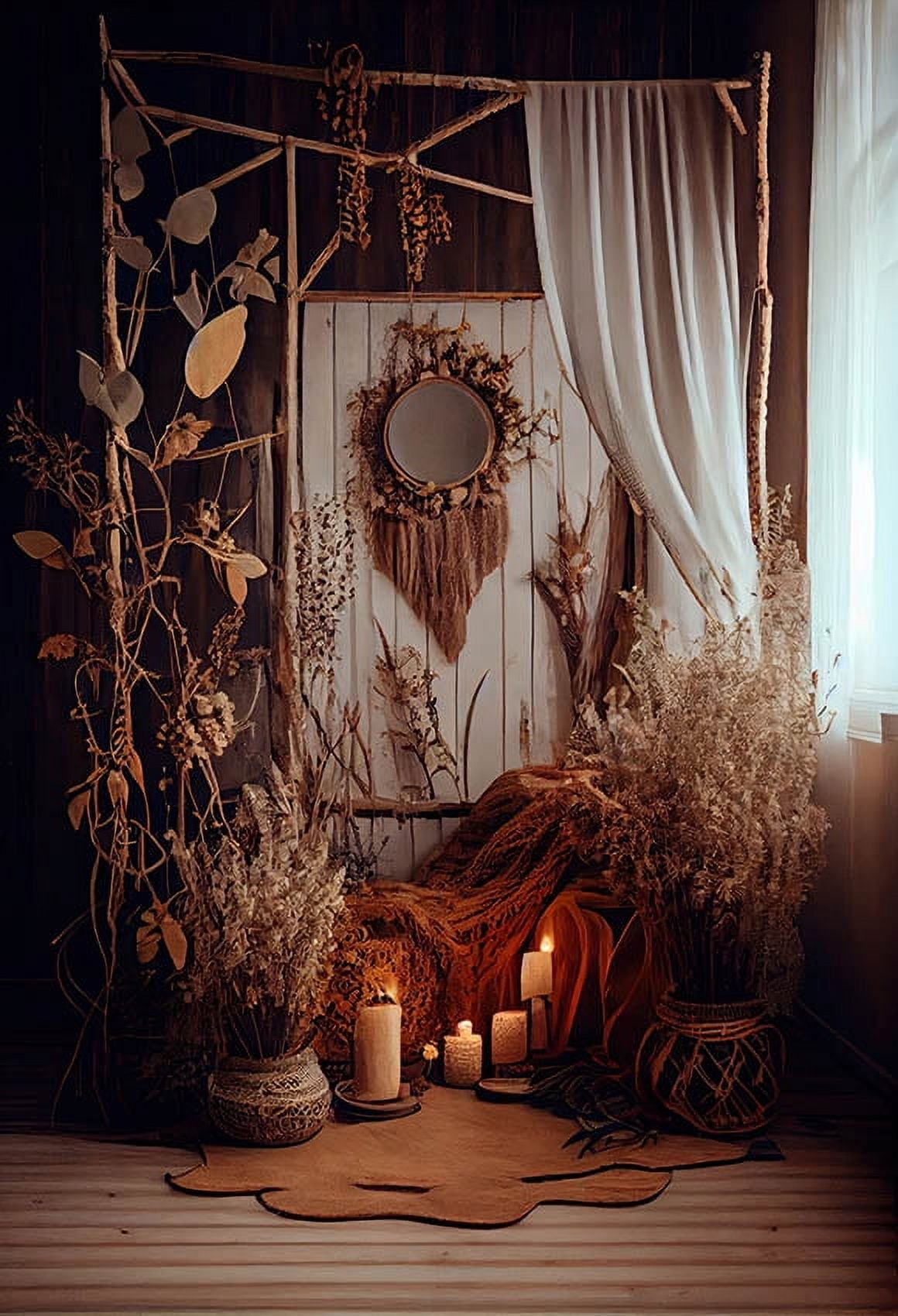 Photography Background Boho Pampas Flowers Abstract Adult Kids Birthday Maternity Portrait Decor ...