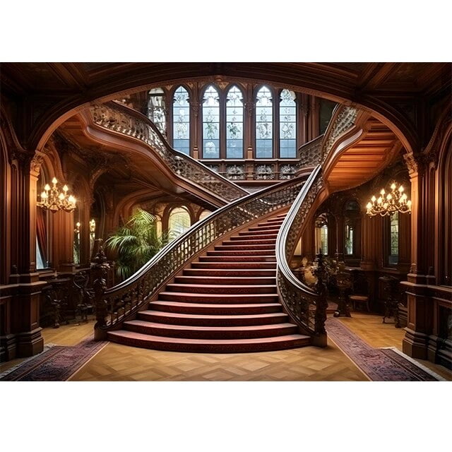 Photography Background Castle Spiral Stairs Indoor Wedding Maternity ...