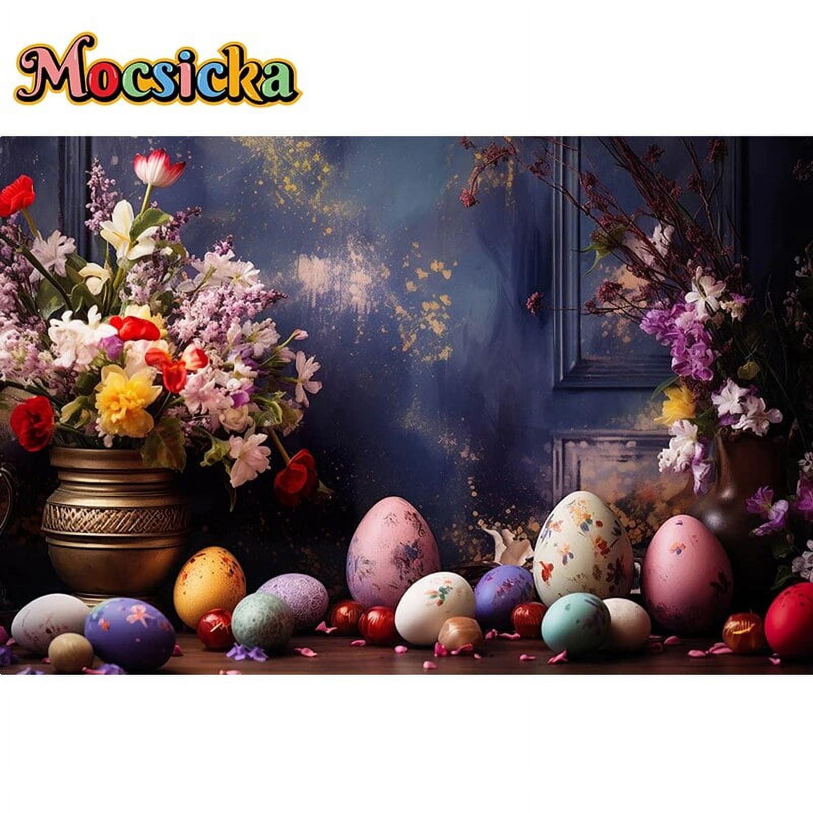 Photography Background Easter Indoor Arch Wooden Door Egg Rabbit Decor ...