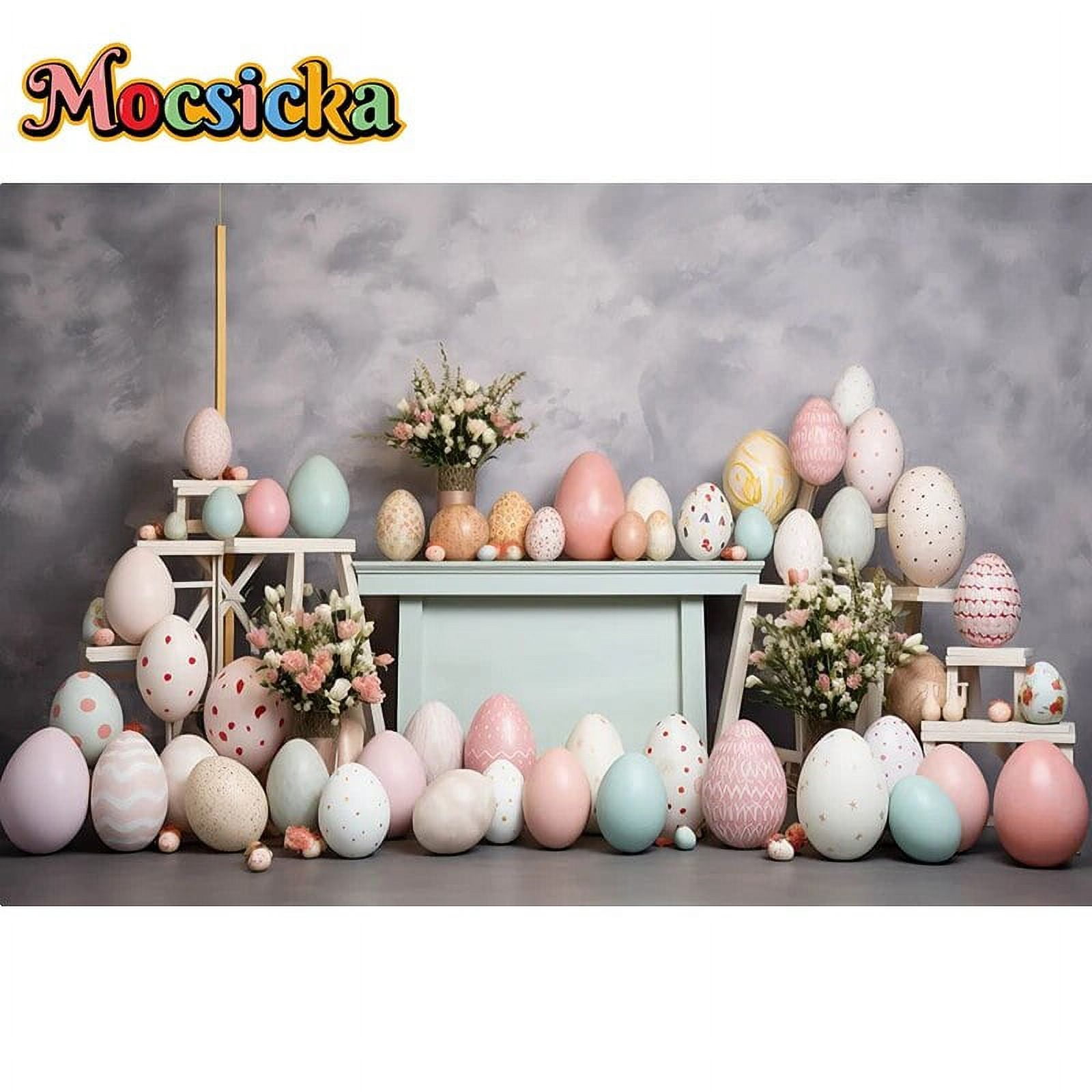 Photography Background Easter Indoor Arch Wooden Door Egg Rabbit Decor ...