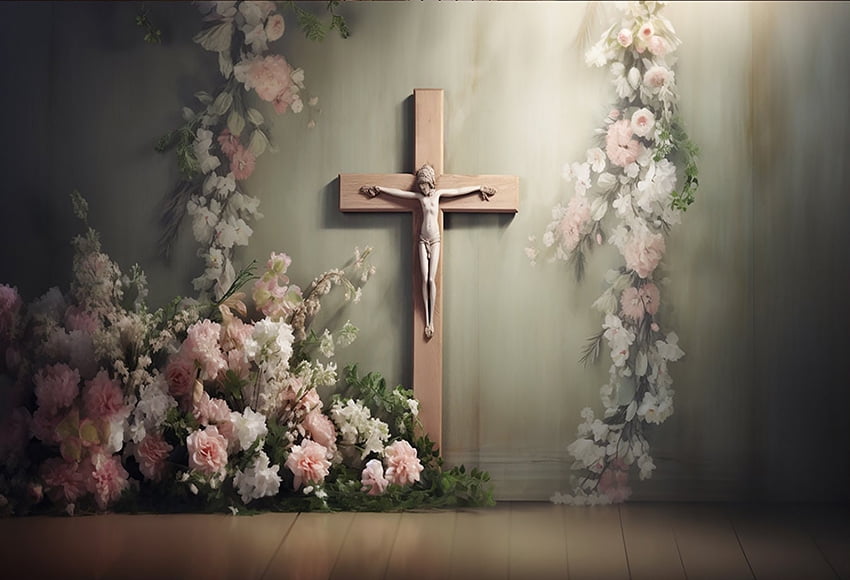 Photography Background Flower Cross Mi Bautizo Baptism Holy Communion ...