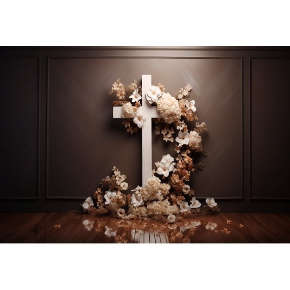 Photography Background Flower Cross Mi Bautizo Baptism Holy Communion ...