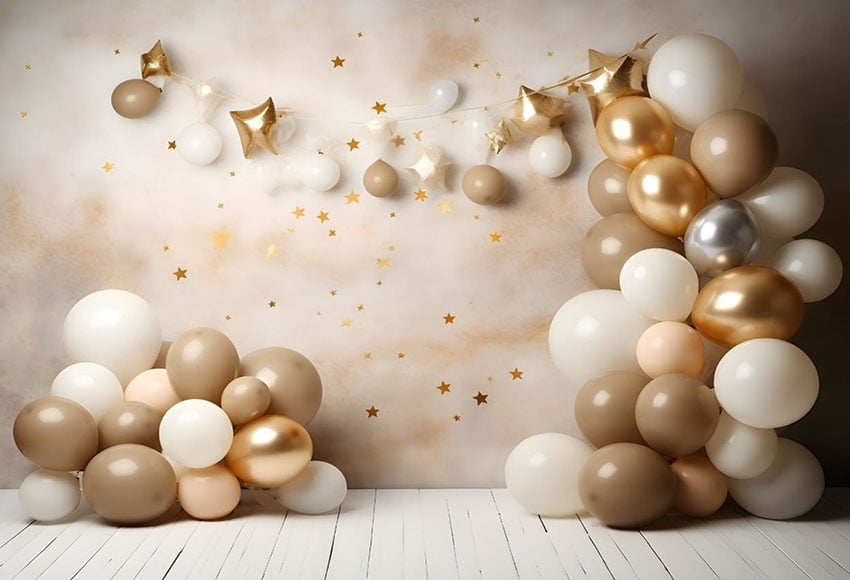 Photography Background Gold Glitter Balloons Stars Kids Birthday Party ...