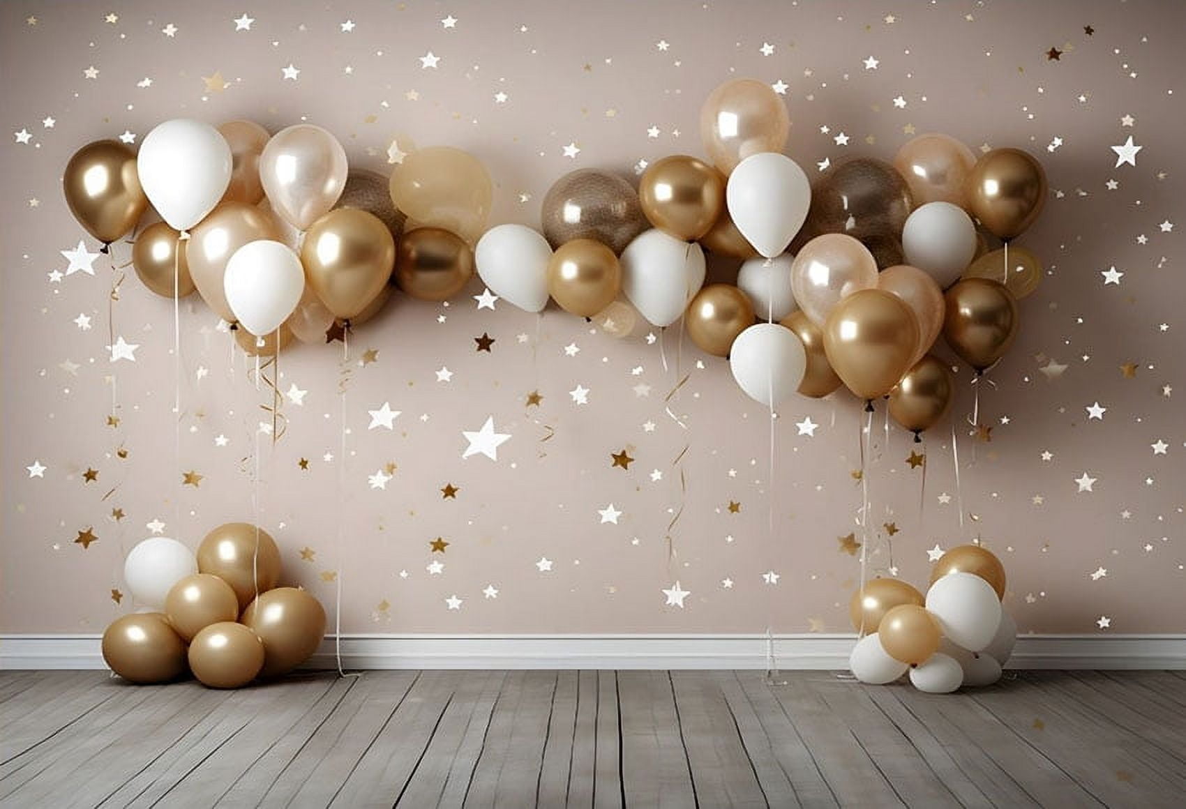 Photography Background Gold Glitter Balloons Stars Kids Birthday Party ...