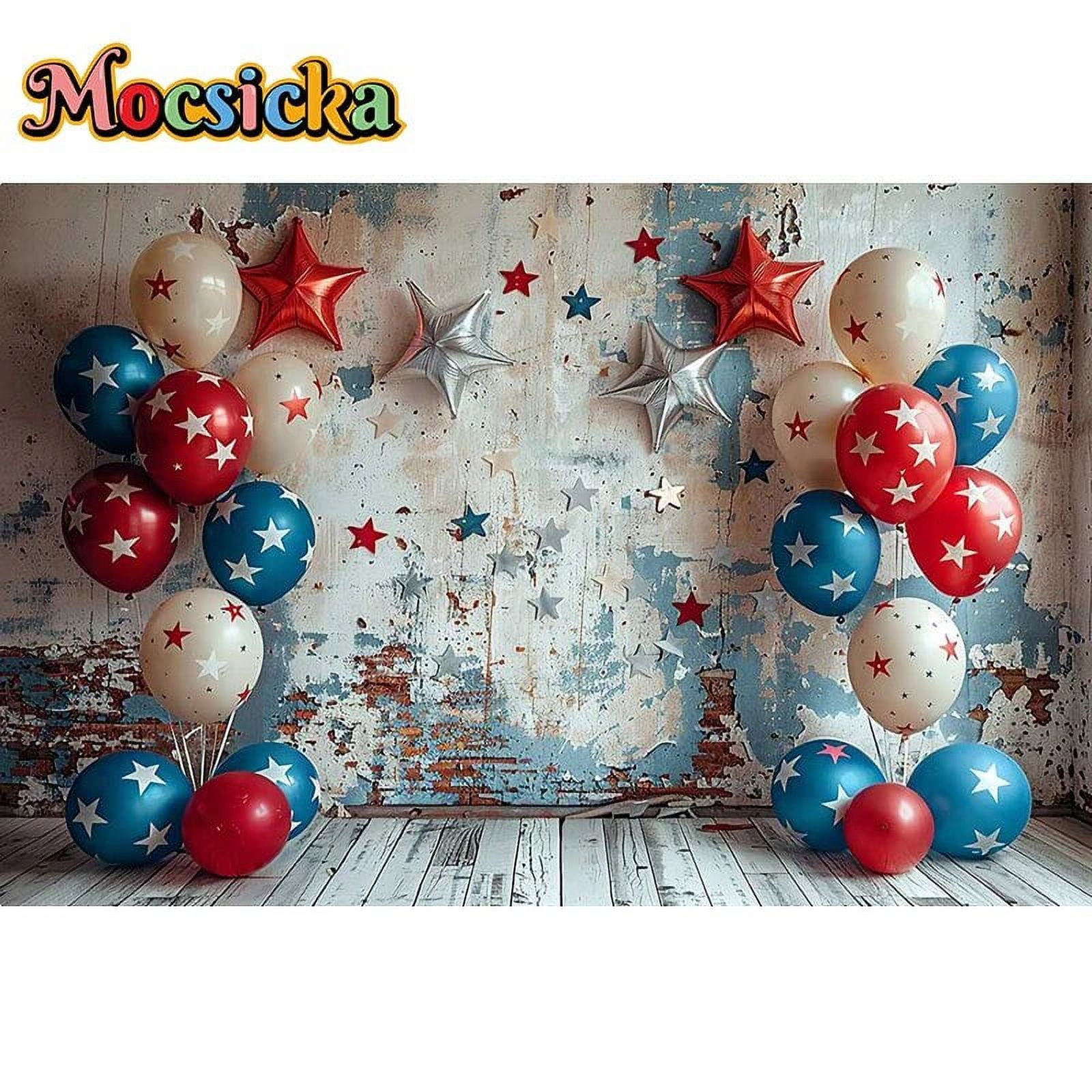 Photography Background Independence Day Balloon Star Decor Cake Smash ...