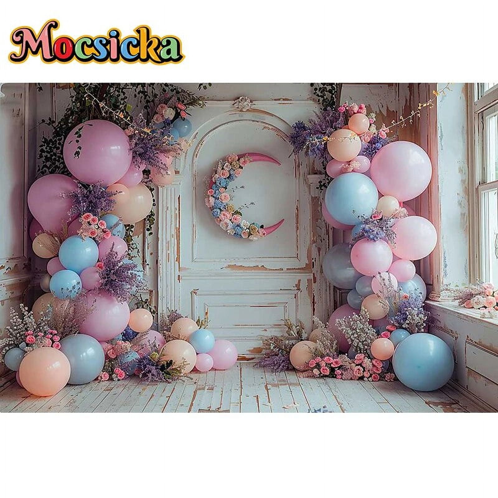 Photography Background Kids Birthday Party Cake Smash Colourful Arch ...