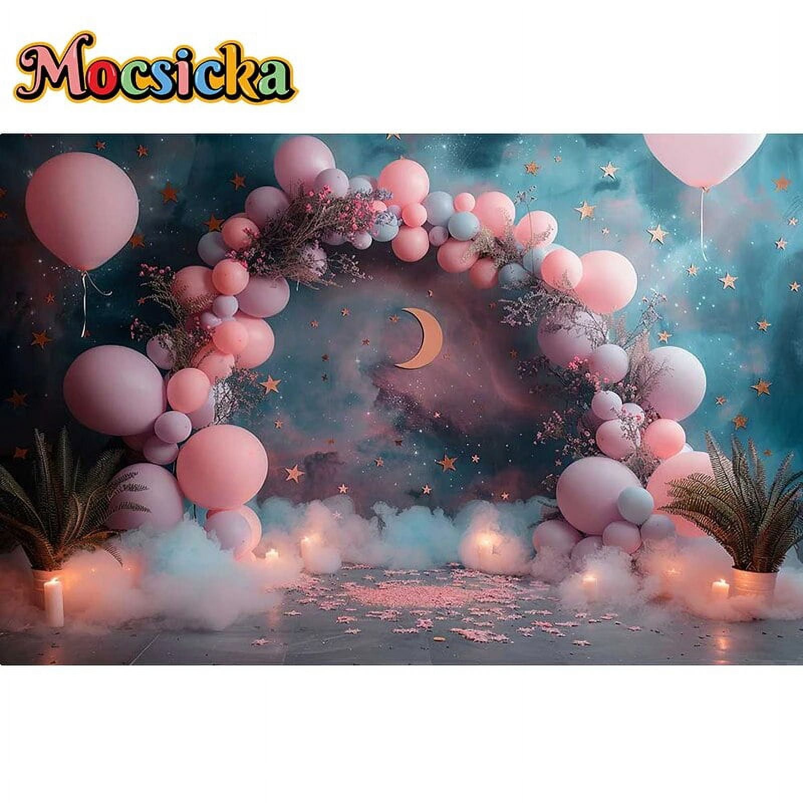 Photography Background Kids Birthday Party Cake Smash Colourful Arch ...