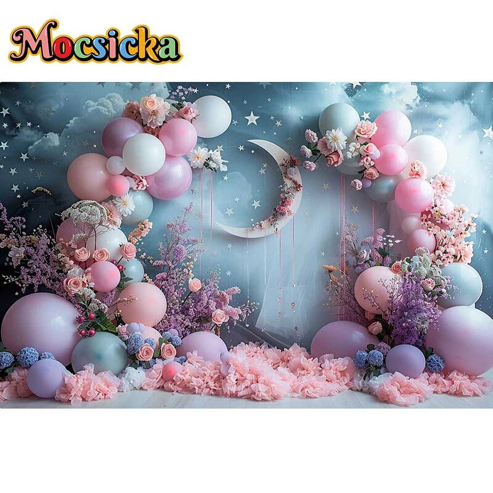 Photography Background Kids Birthday Party Cake Smash Colourful Arch ...