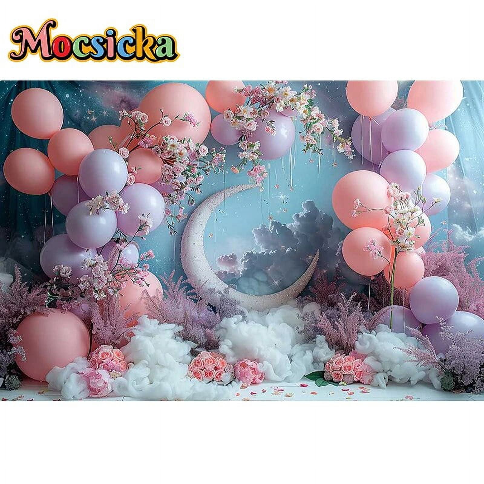 Photography Background Kids Birthday Party Cake Smash Colourful Arch ...