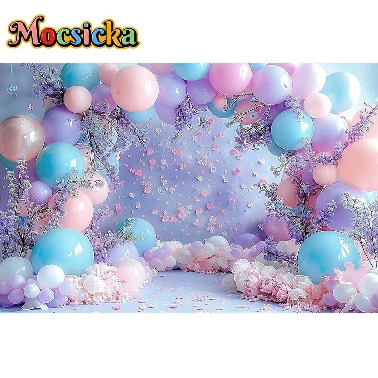 Photography Background Kids Birthday Party Cake Smash Colourful Arch ...
