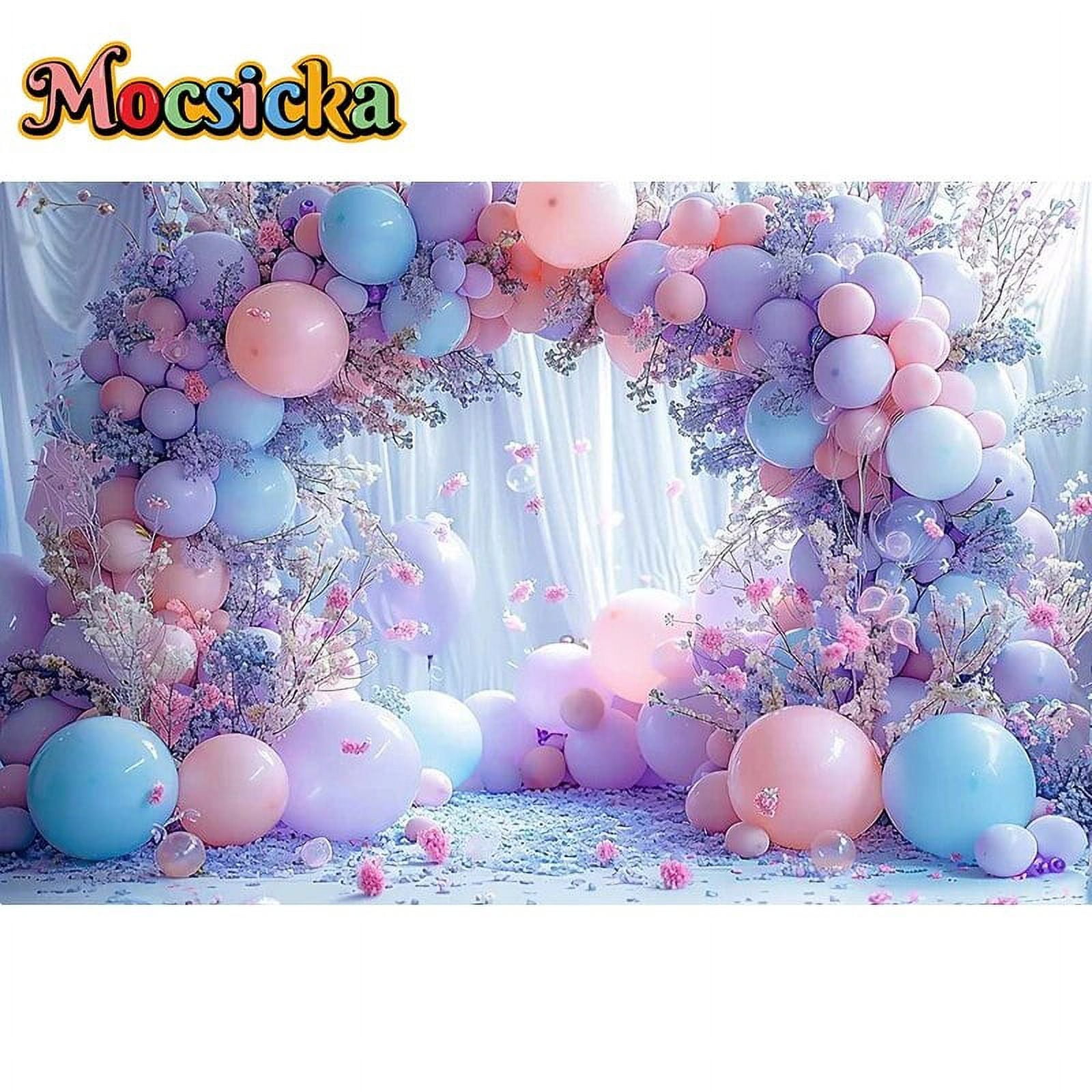 Photography Background Kids Birthday Party Cake Smash Colourful Arch ...