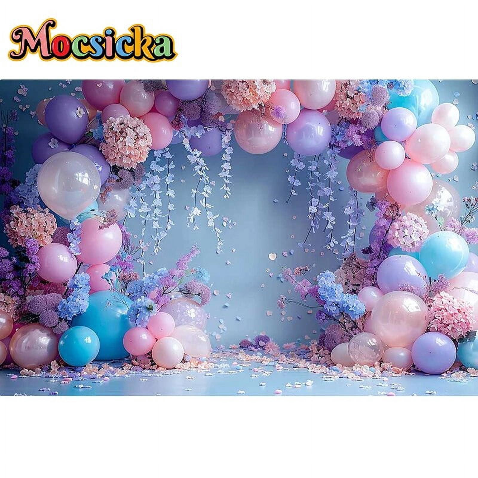 Photography Background Kids Birthday Party Cake Smash Colourful Arch ...