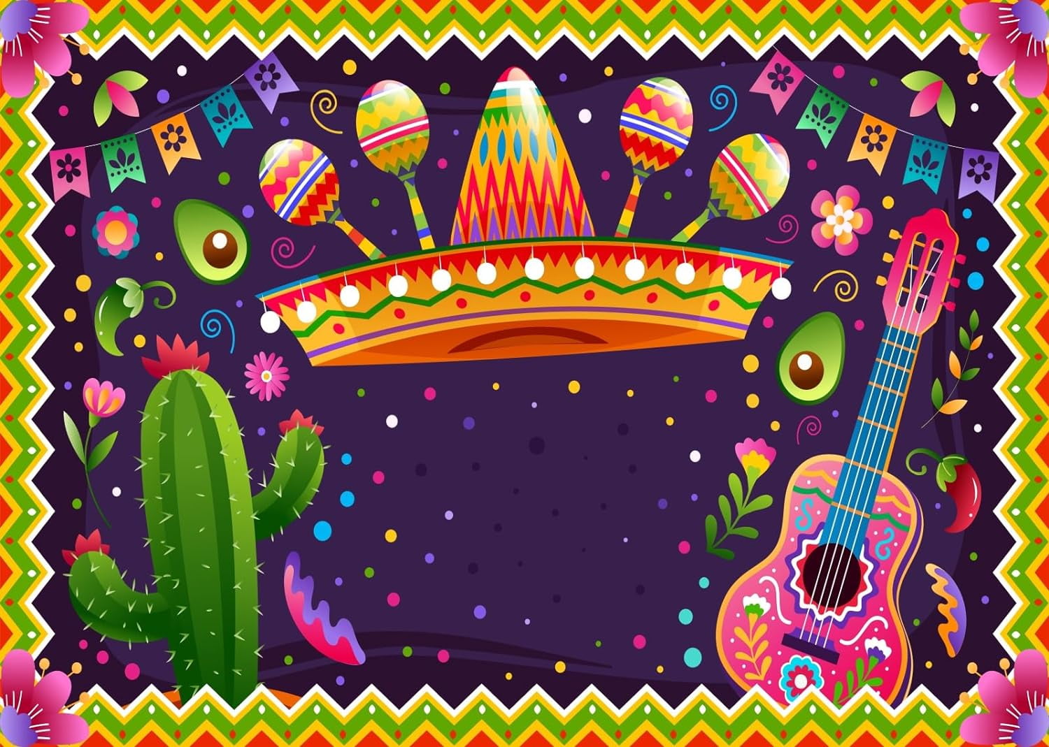 Photography Background Mexico Latin Fiesta Spanish Chili Skulls Flowers ...