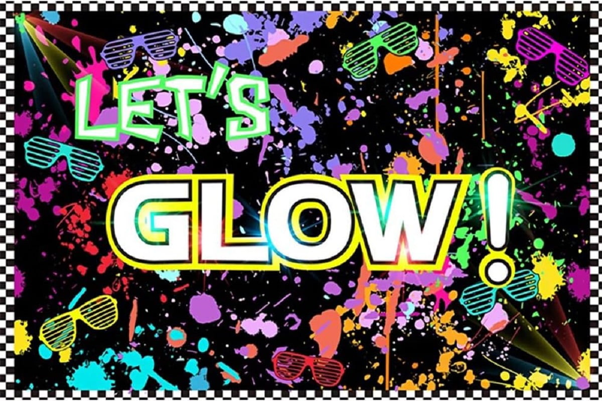 Photography Background Neon Let's Glow Stripes Colorful Graffiti Splash ...