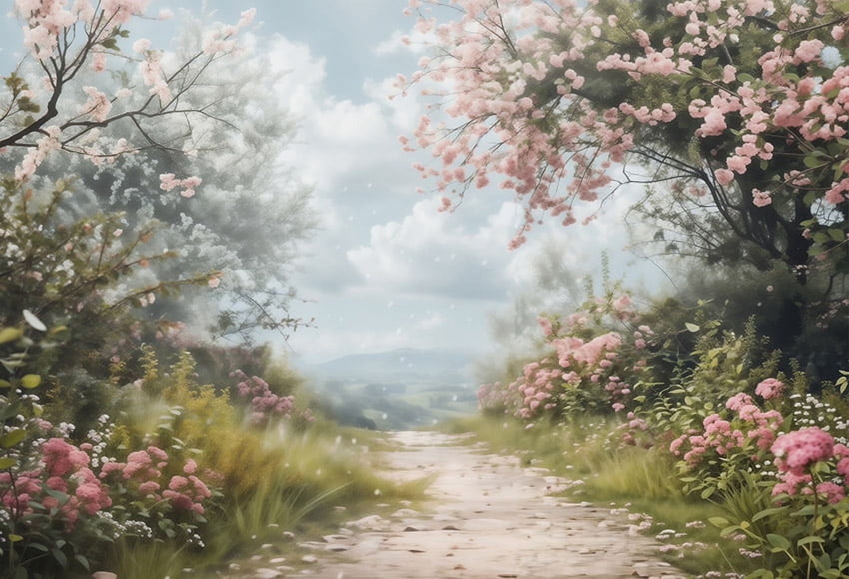 Photography Background Painterly Spring Country Path Landscape Kids ...