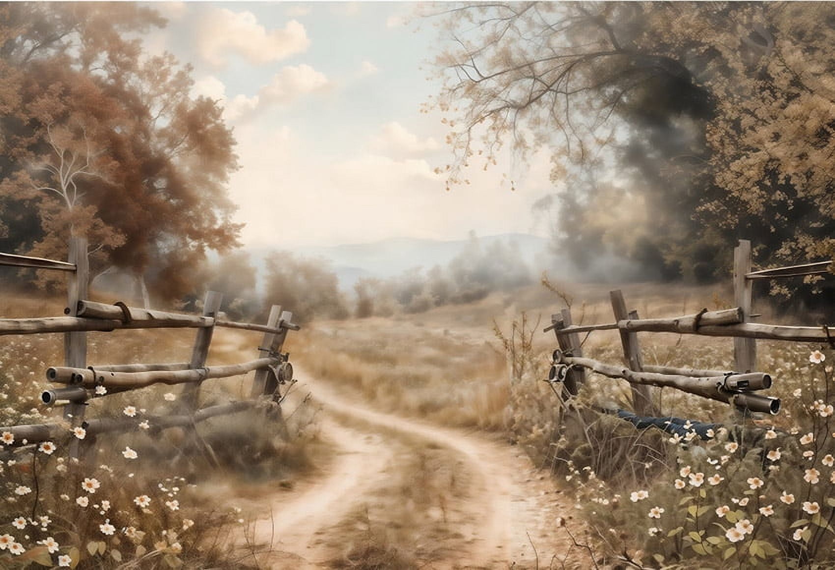 Photography Background Painterly Spring Country Path Landscape Kids ...