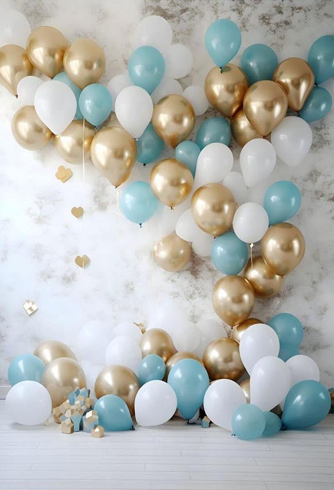 Photography Background Pink Gold Balloon White Wall Kids Birthday Party ...