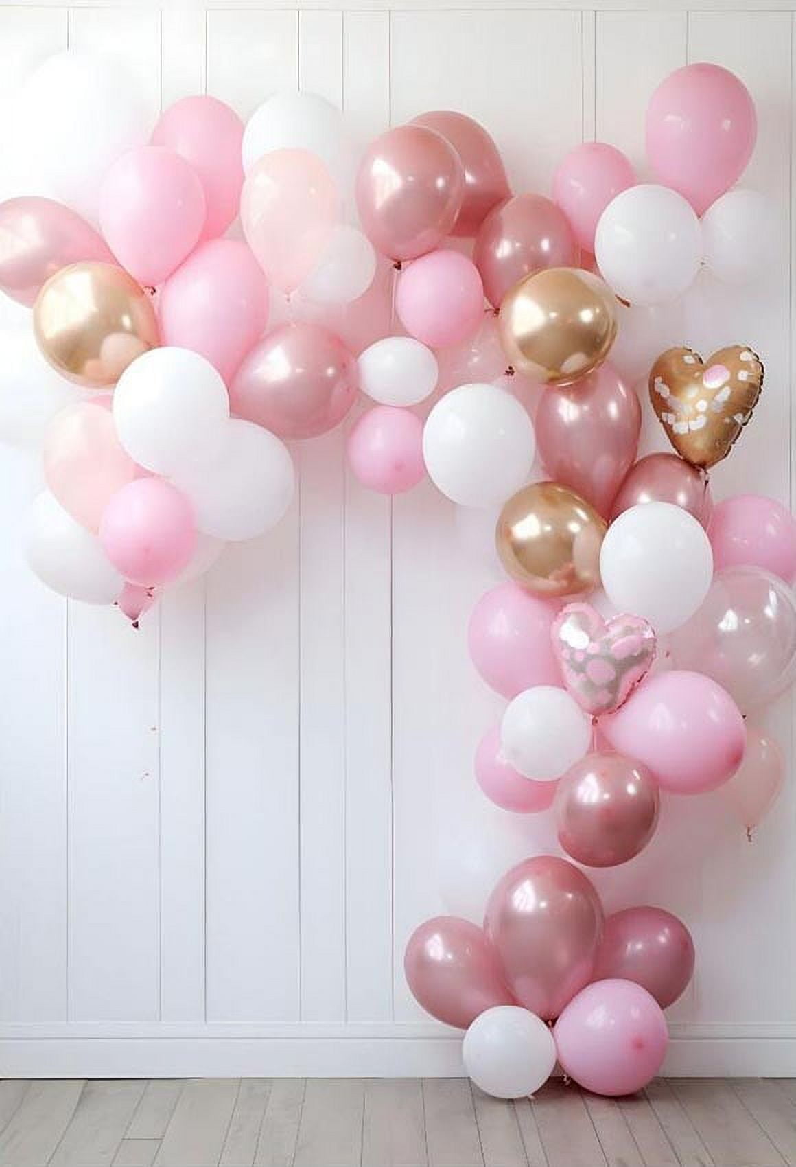 Photography Background Pink Gold Balloon White Wall Kids Birthday Party ...