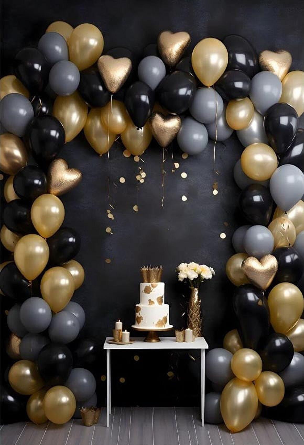 Photography Background Pink Gold Balloon White Wall Kids Birthday Party ...