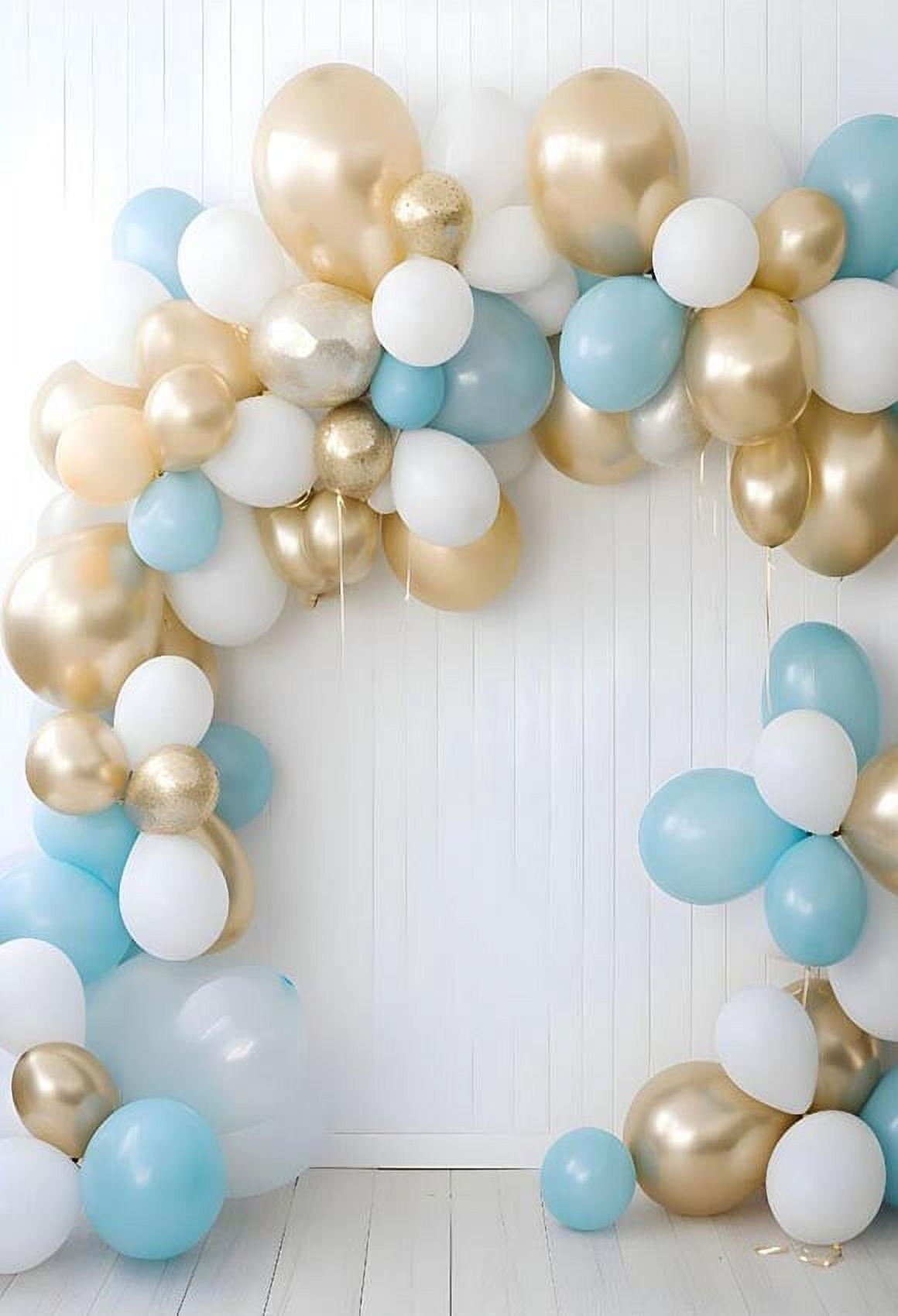 Photography Background Pink Gold Balloon White Wall Kids Birthday Party ...