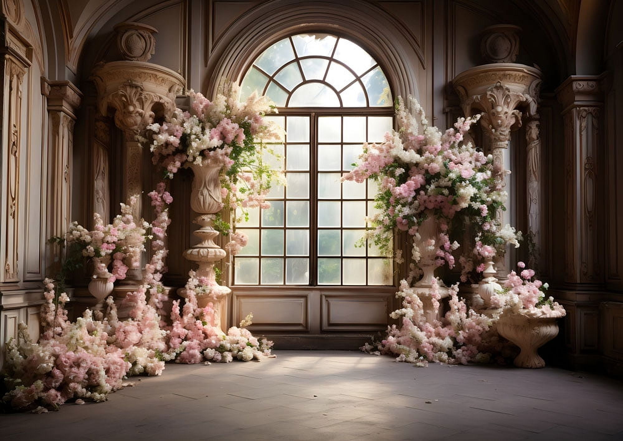 Photography Background Retro Indoor Floral Window Adult Birthday ...