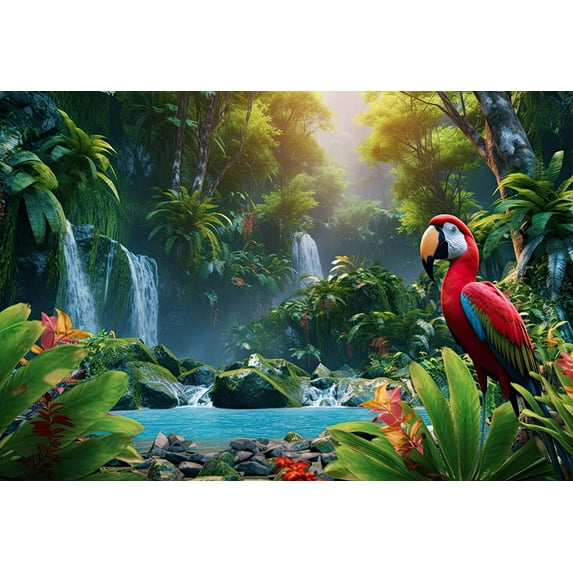 Photography Background Safari Rainforest Jungle Tropical Parrot Kid ...