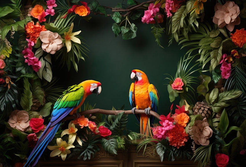 Photography Background Safari Rainforest Jungle Tropical Parrot Kid ...