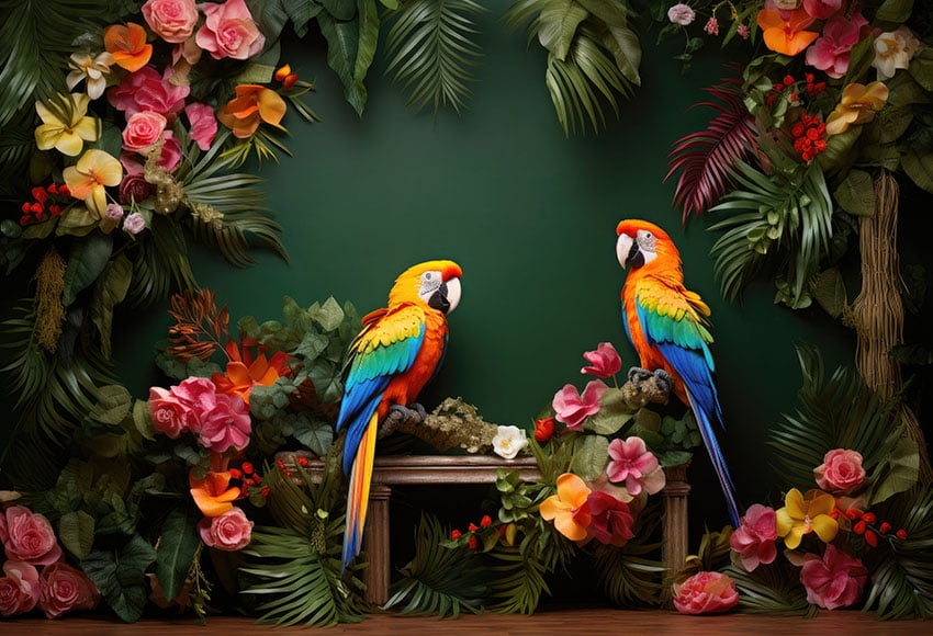 Photography Background Safari Rainforest Jungle Tropical Parrot Kid ...