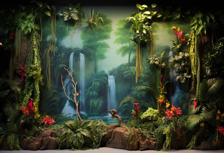 Photography Background Safari Rainforest Jungle Tropical Parrot Kid ...