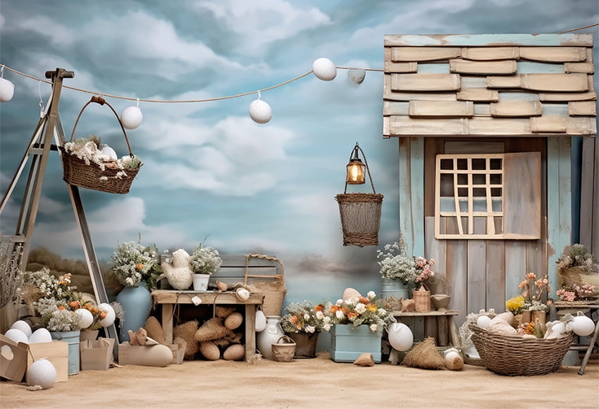 Photography Background Spring Farm Easter Flowers Bunny Eggs Birthday ...