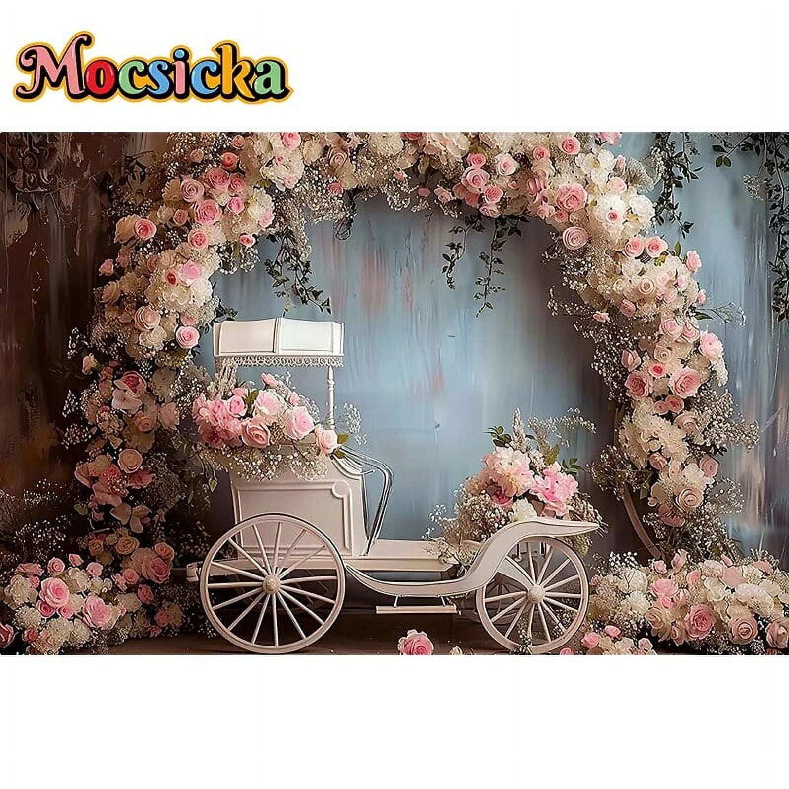 Photography Background Spring Indoor Carriage Floral Decor Wedding ...