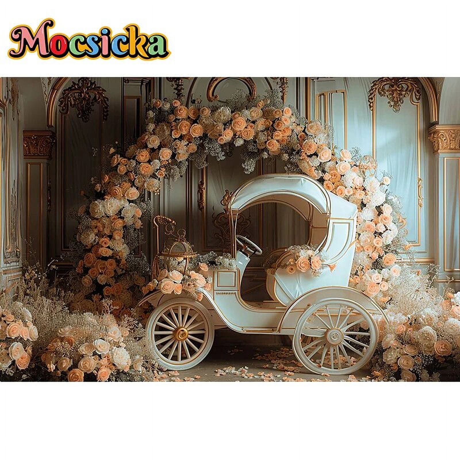 Photography Background Spring Indoor Carriage Floral Decor Wedding ...