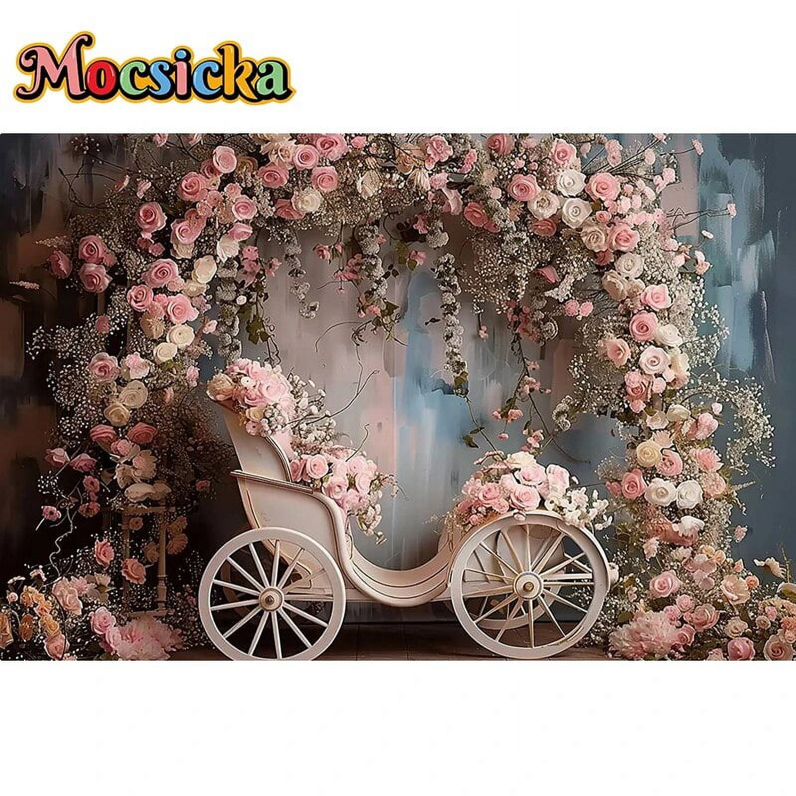 Photography Background Spring Indoor Carriage Floral Decor Wedding ...