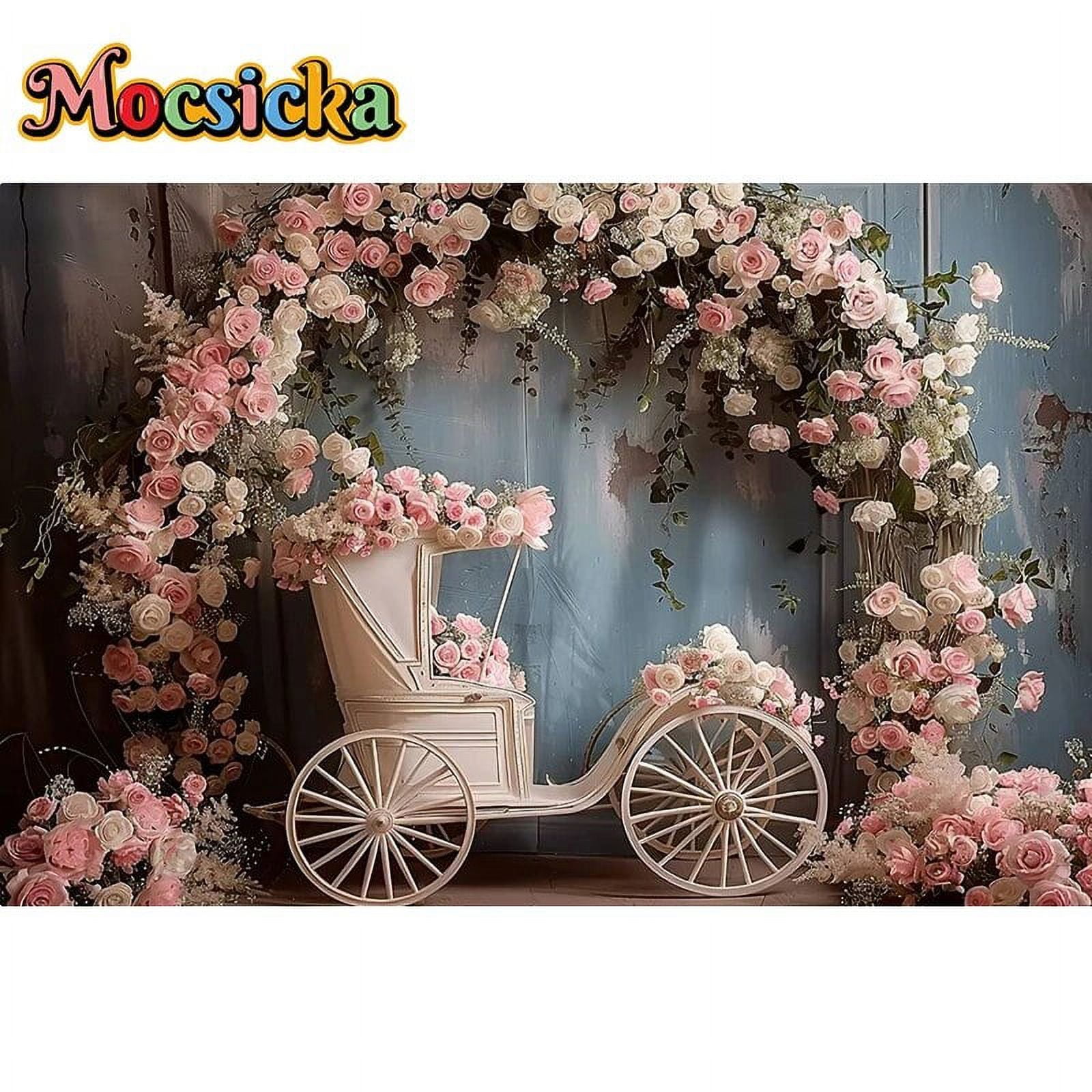 Photography Background Spring Indoor Carriage Floral Decor Wedding ...