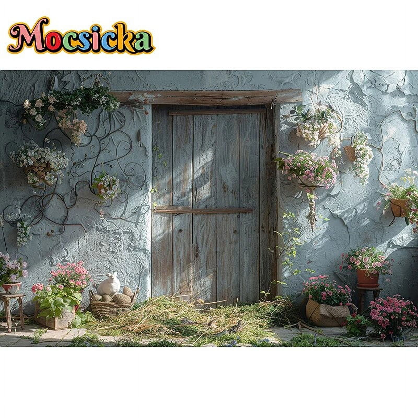 Photography Background Spring Outdoor Vintage Walls Wooden Doors Floral ...