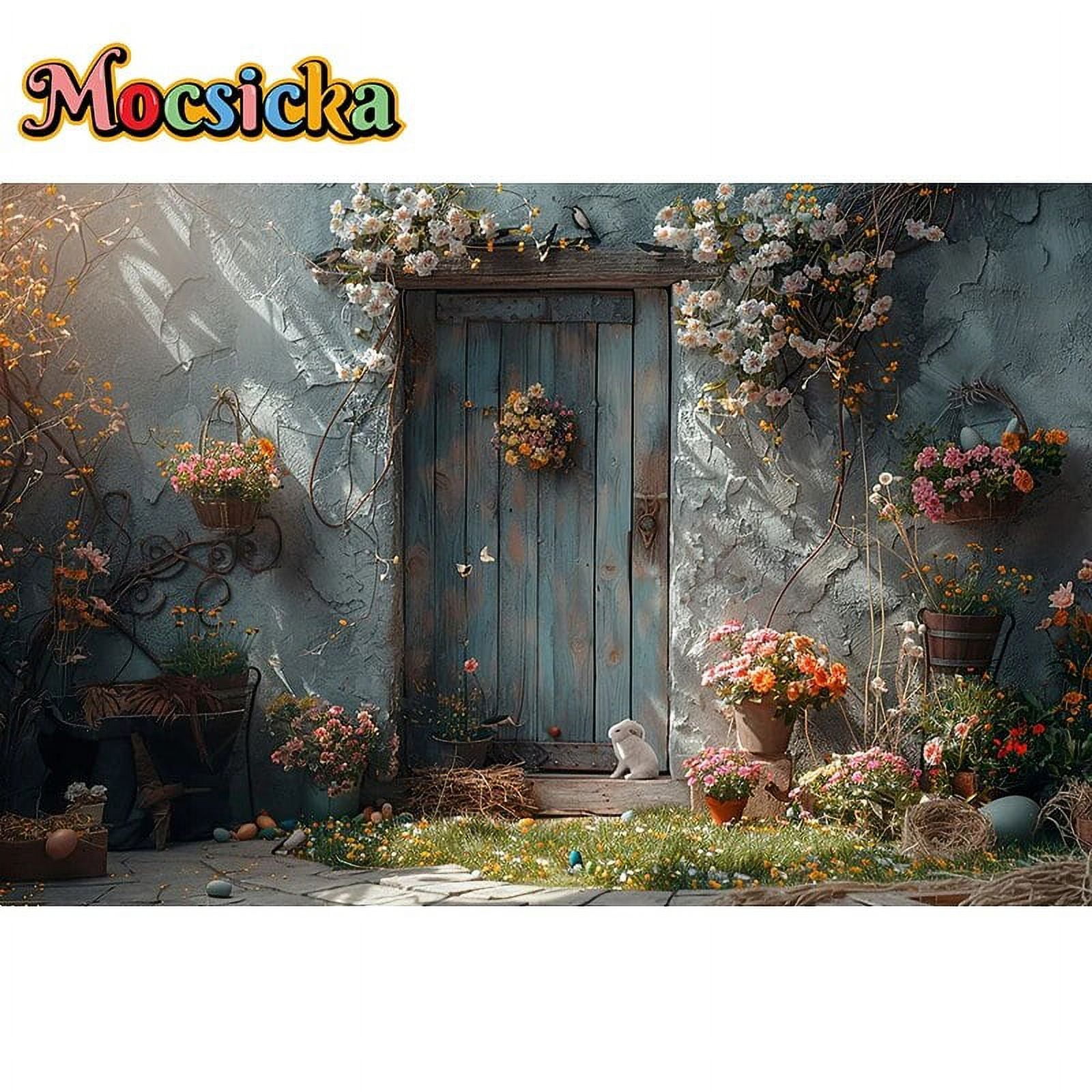 Photography Background Spring Outdoor Vintage Walls Wooden Doors Floral ...