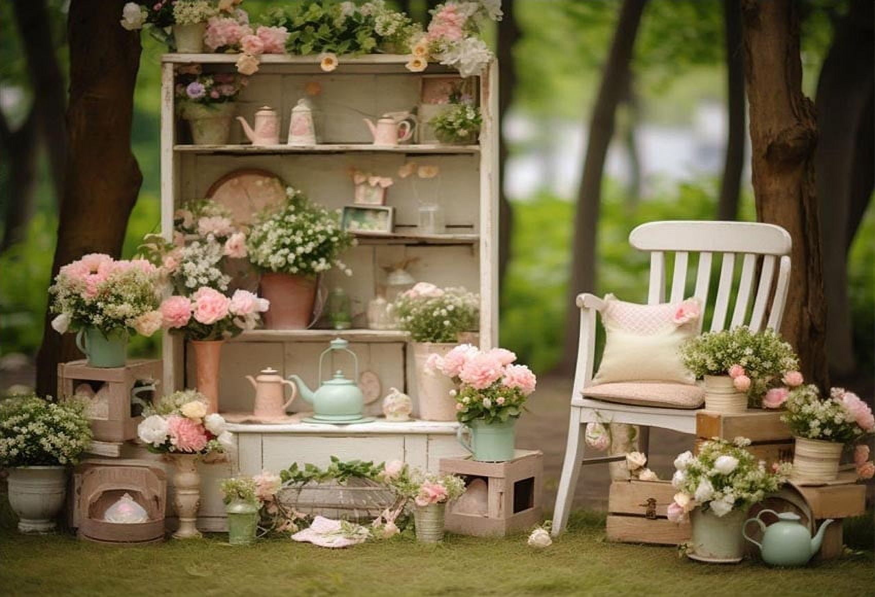 Photography Background Spring Tea Party Tree Baby Kids Birthday Party ...