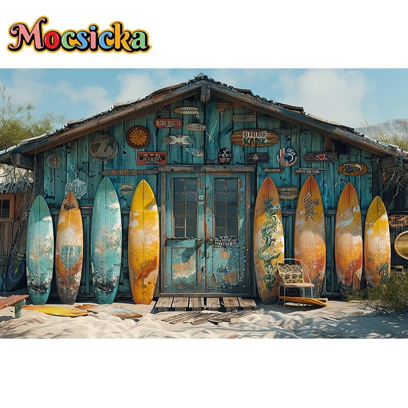 Photography Background Summer Shop Surfboard Decor Beach Party Cake ...
