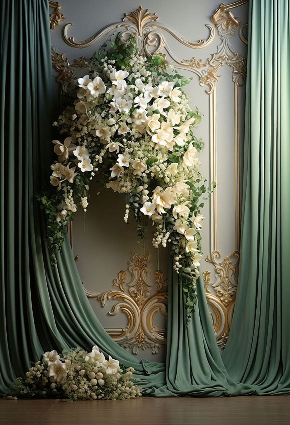 Photography Background Vintage Interior Curtain Flowers Wedding ...