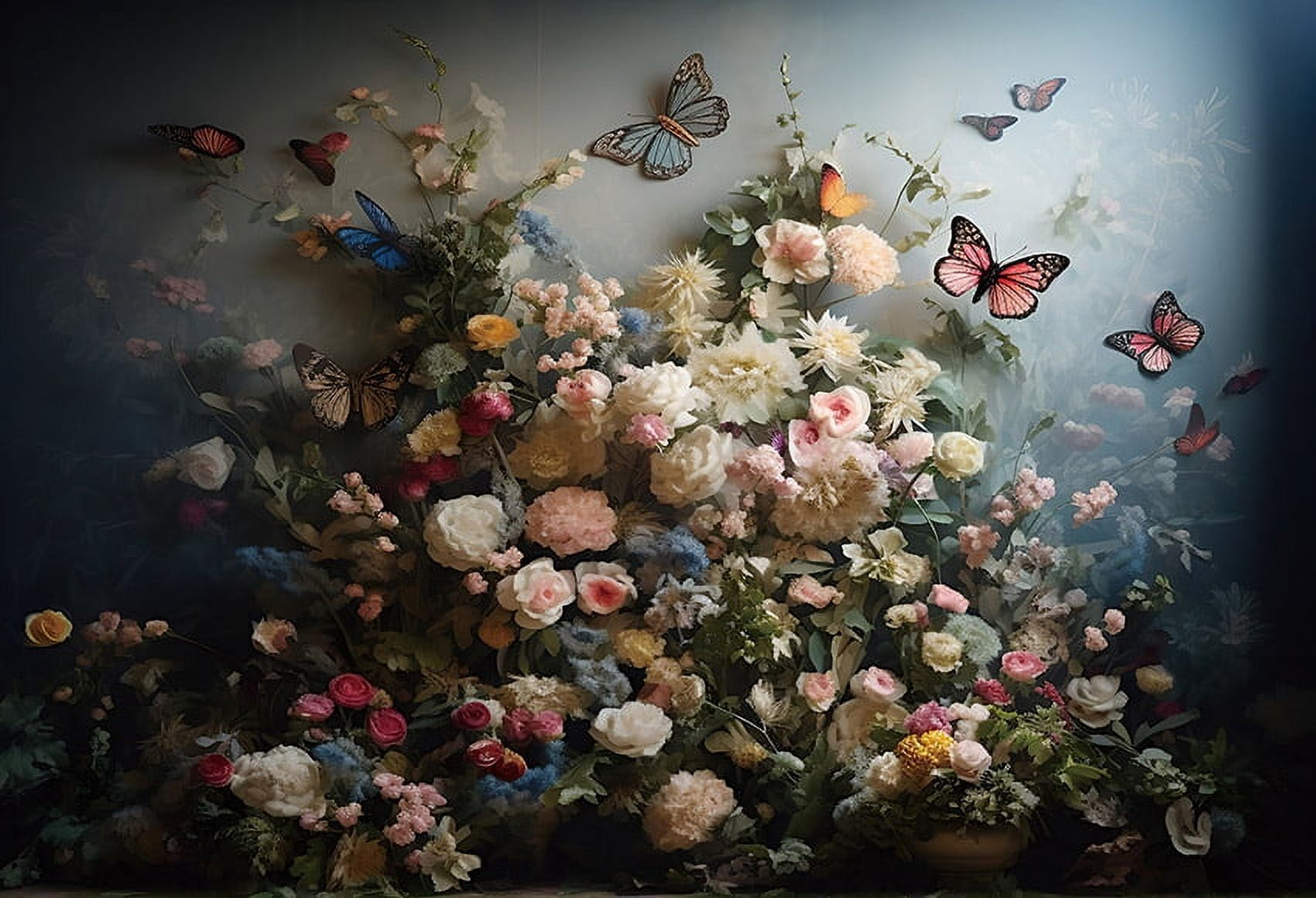 Photography Background Vintage Pink Flowers Garden Butterfly Kids ...
