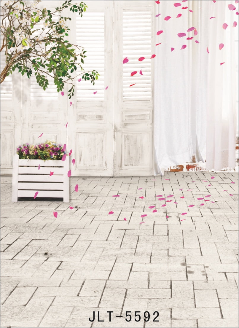 Photography Background White Curtain Wooden Computer Printed Vinyl ...