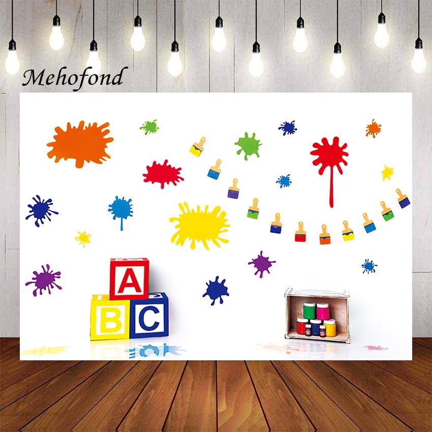 Photography Background White Paint Splatter Graffiti Kid Birthday Party ...