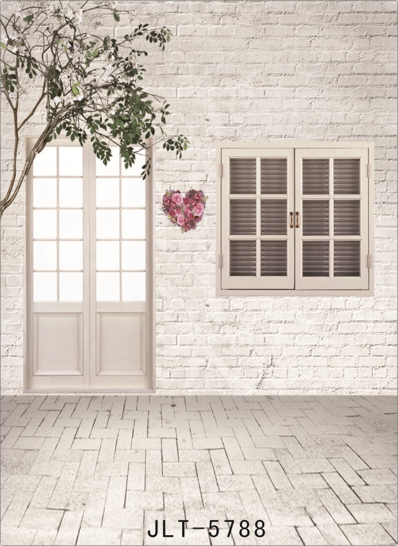 Photography Background for Photo Studio White Door Brick Wall Computer ...