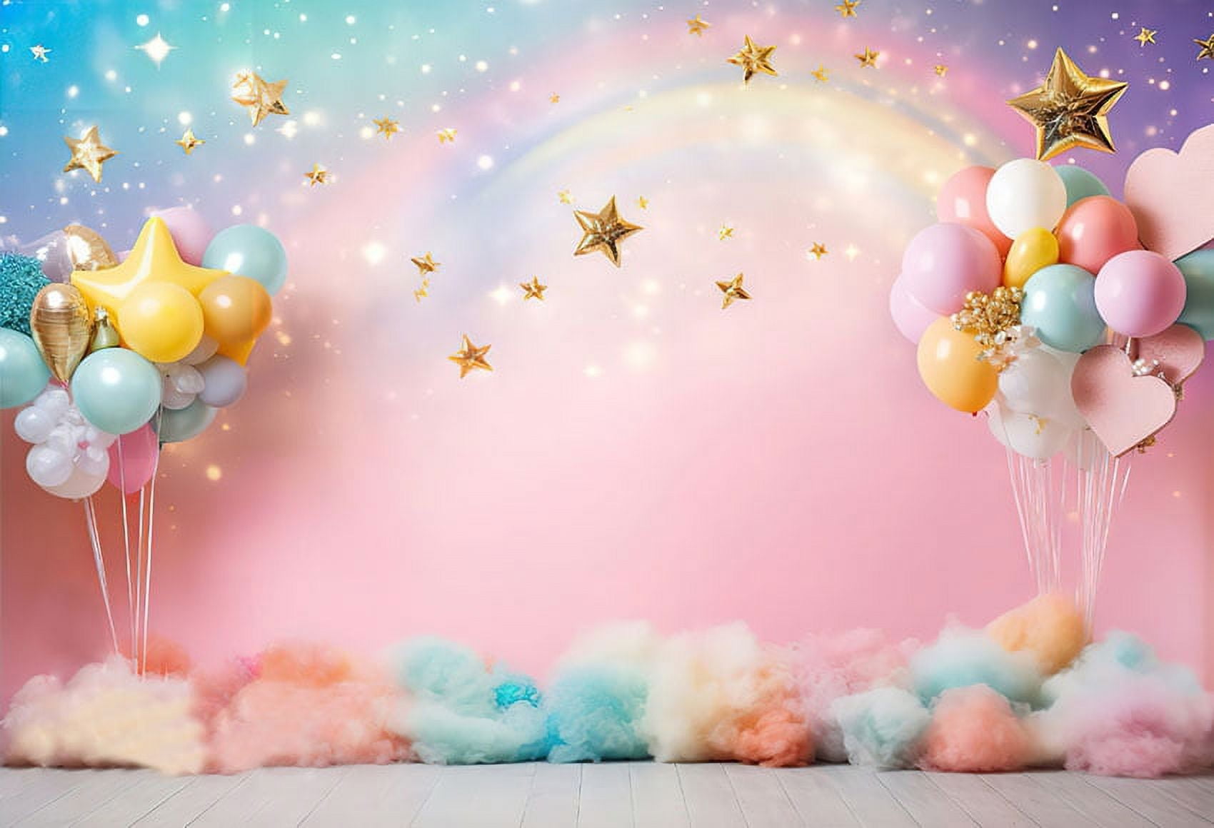 Photography Background s Colorful Balloons Girl Birthday Party Portrait ...