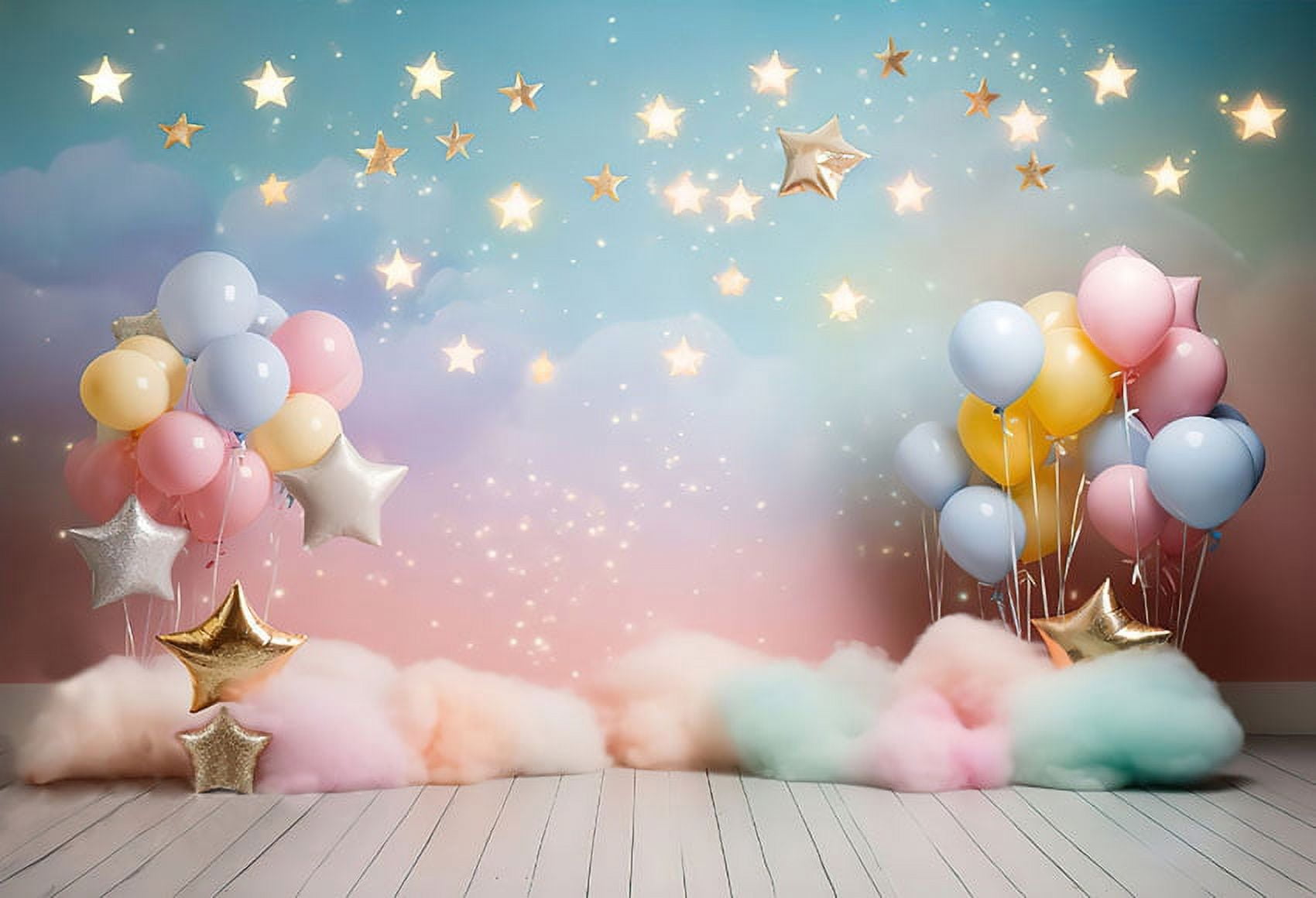 Photography Background s Colorful Balloons Girl Birthday Party Portrait ...