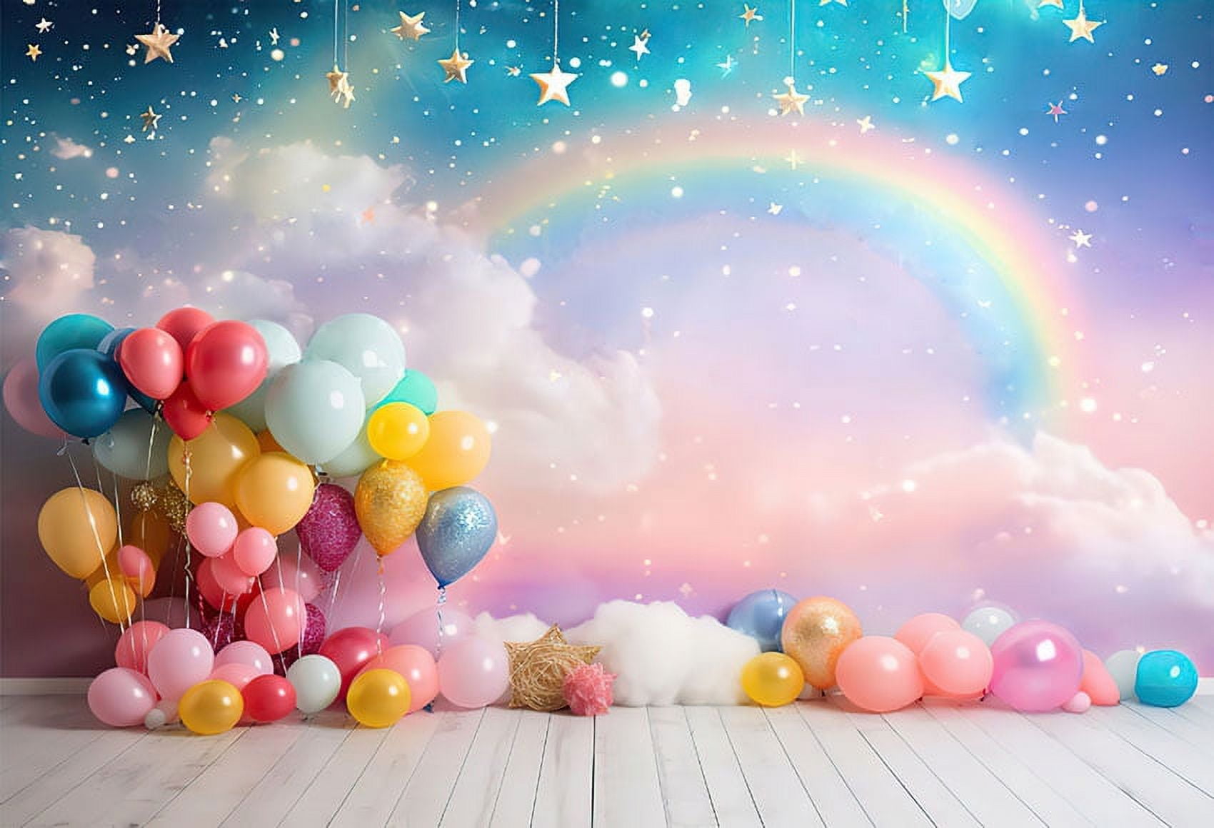 Photography Background s Colorful Balloons Girl Birthday Party Portrait ...