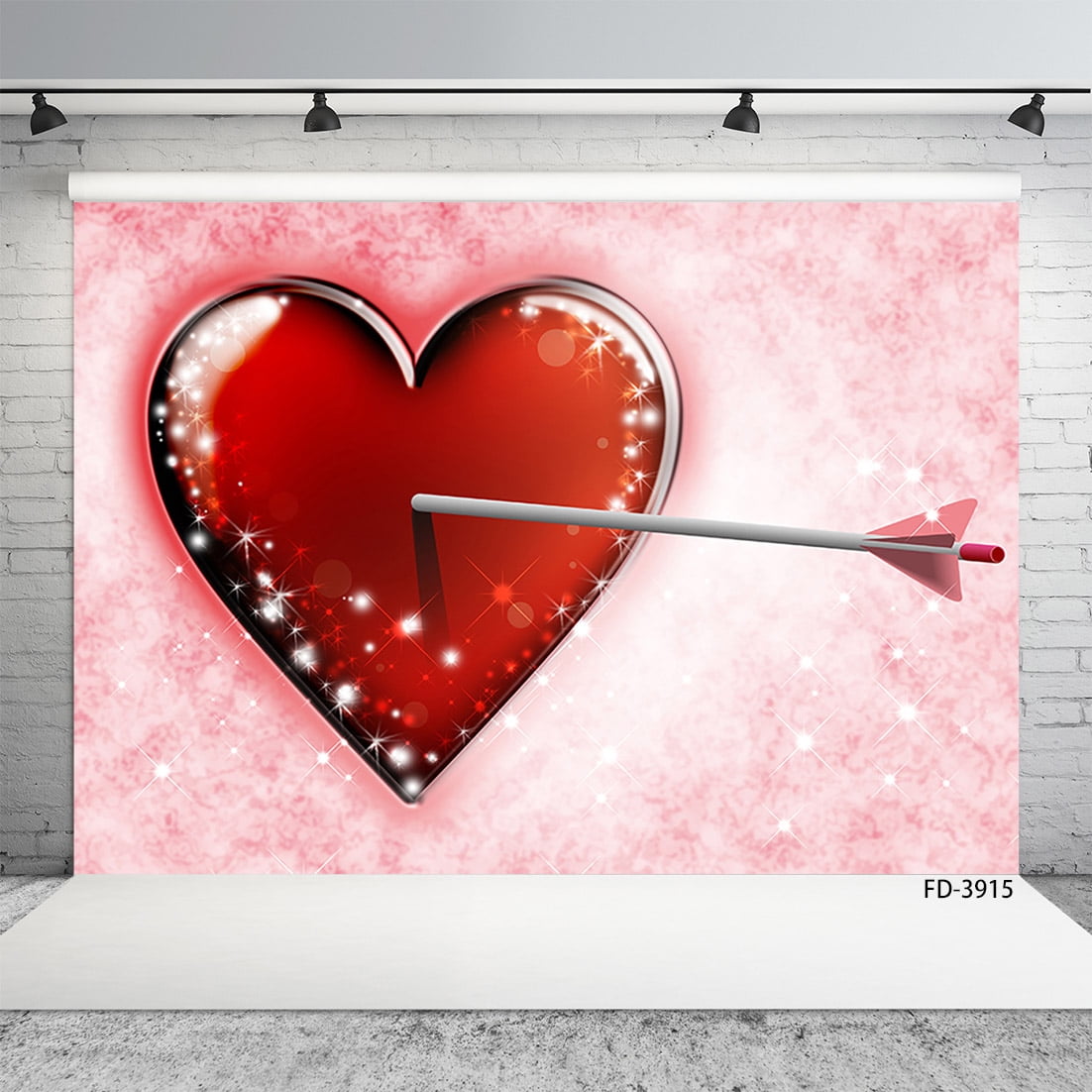 Photography Backgrounds Red Heart Arrow Pink Vinyl Cloth Backdrops ...