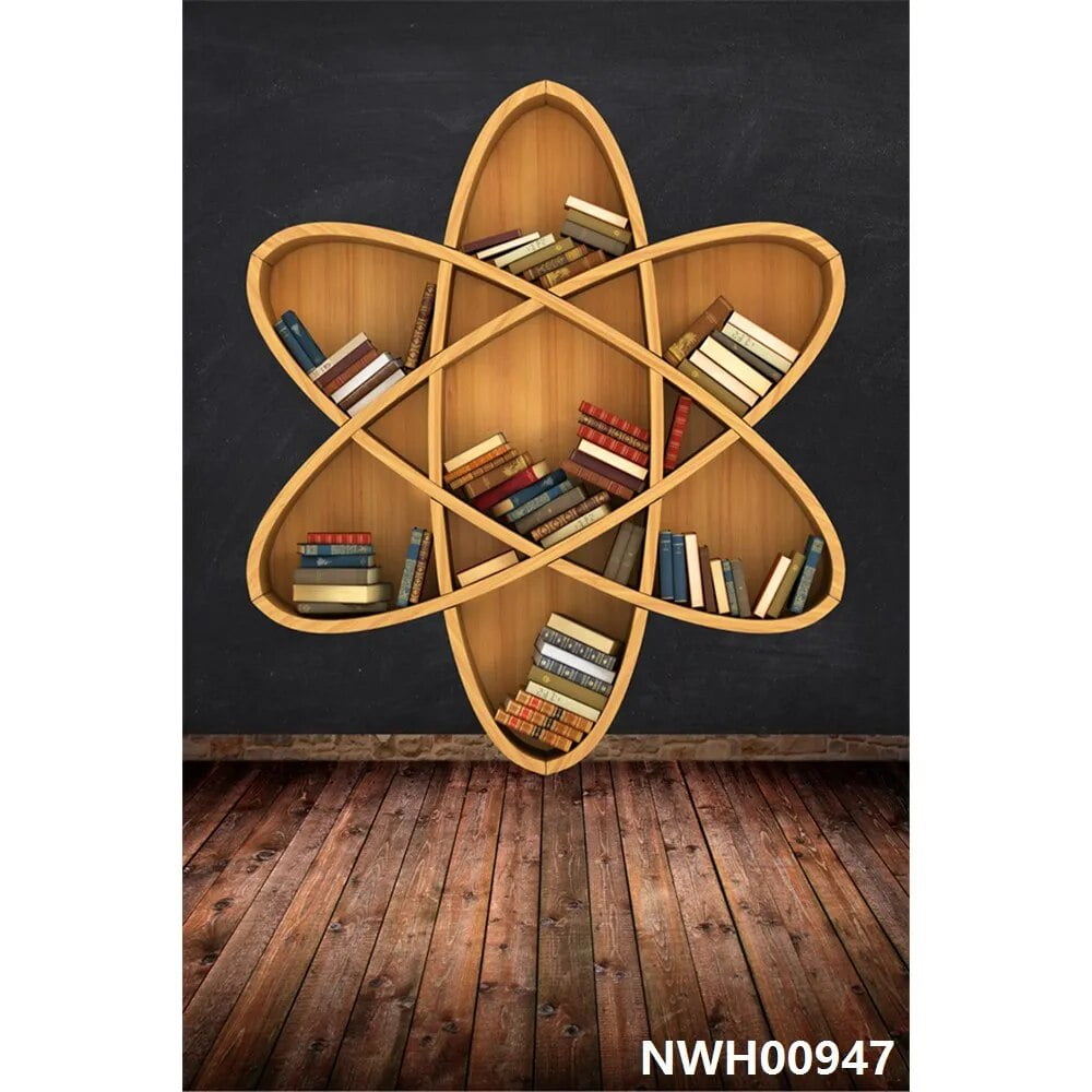 Photography Backgrounds Tree Shape Bookshelf Blackboard Wooden Floor ...