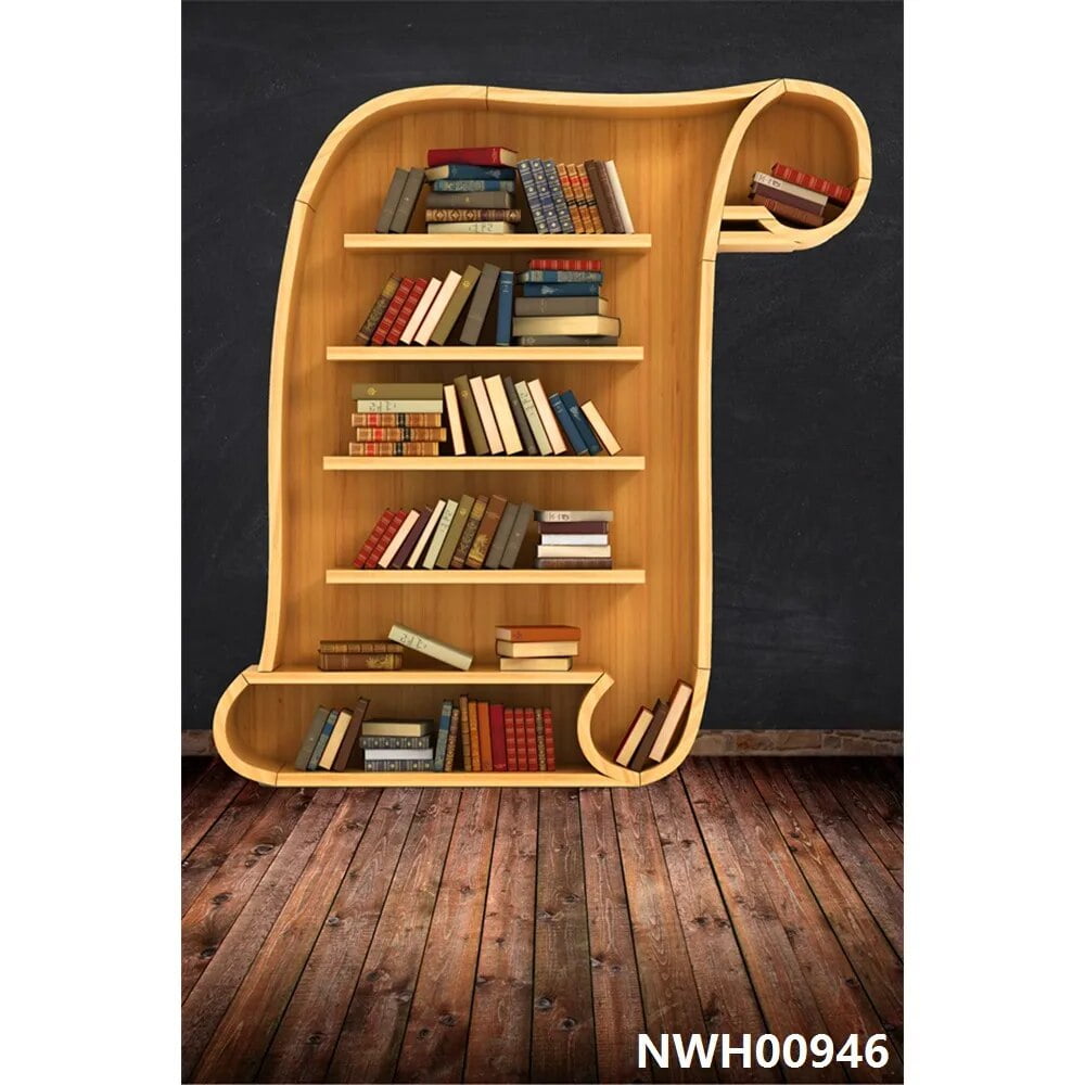 Photography Backgrounds Tree Shape Bookshelf Blackboard Wooden Floor ...
