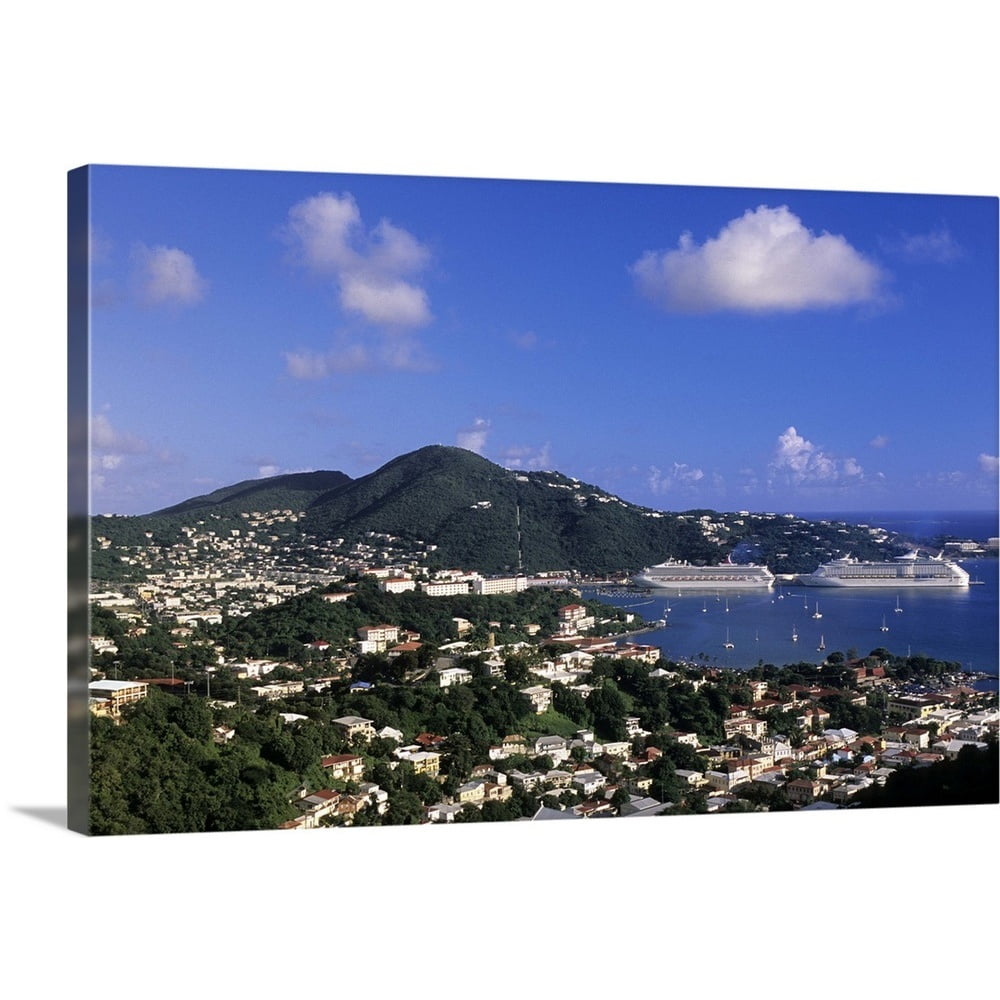Great Big Canvas "Cruise ship St. Thomas, Caribbean" by Michael ...